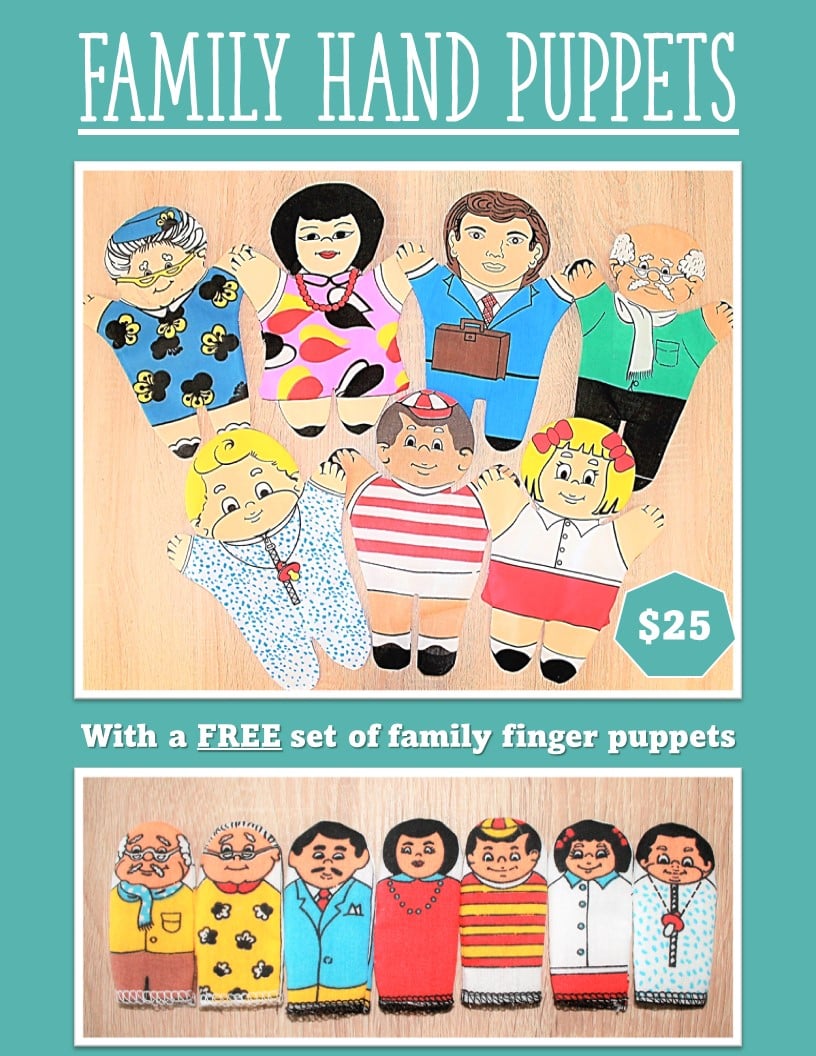Special Family set of 7 with FREE 7 family finger puppets | America's Play