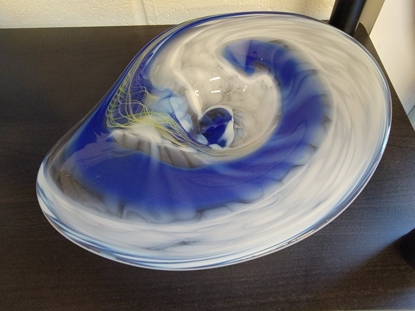 Home & Living Home Décor Decorative Trays Blue and White Swirled Glass ...