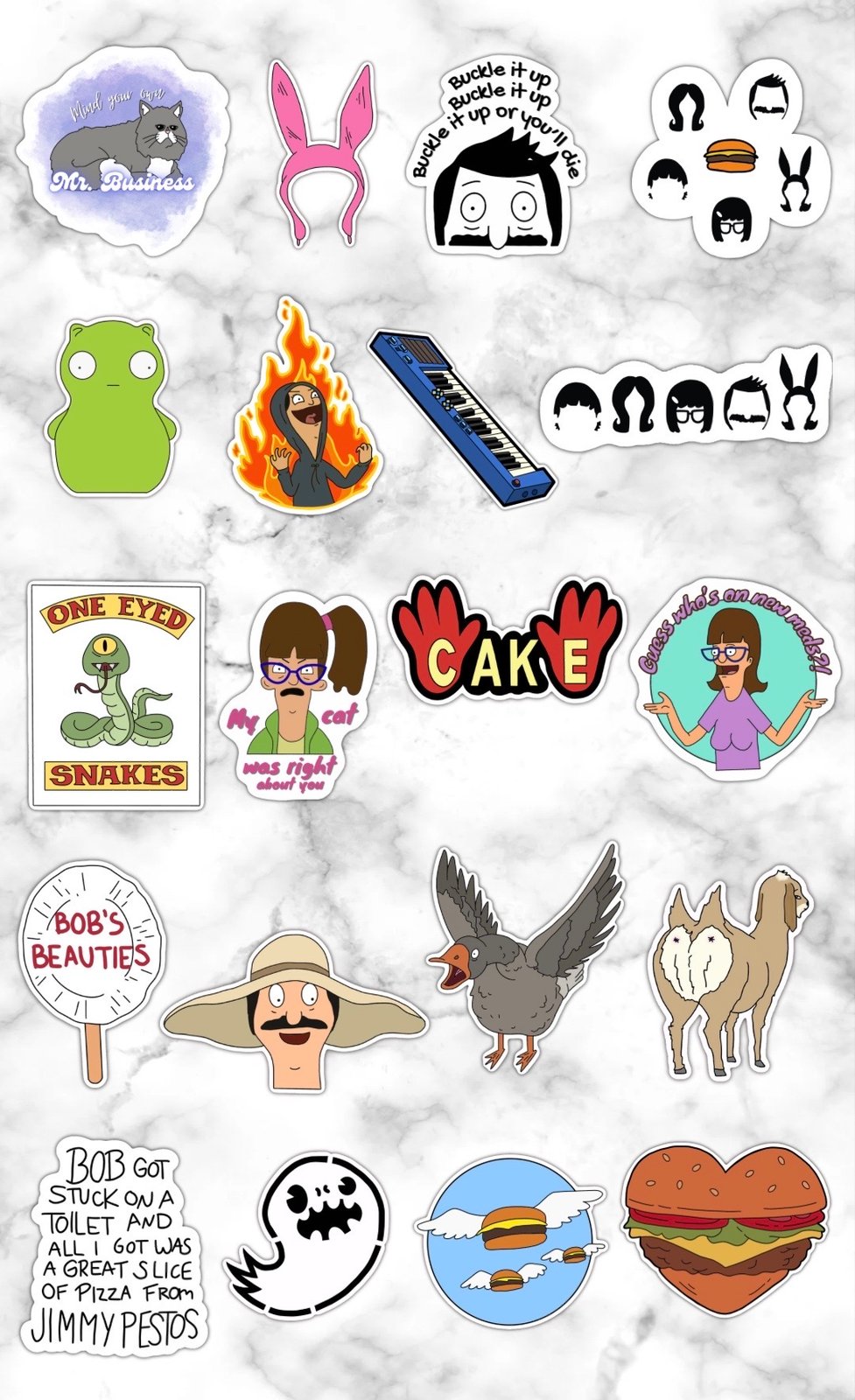 Bob’s Burgers™️ Sticker Collection | Rae Marie Handmade Gifts
