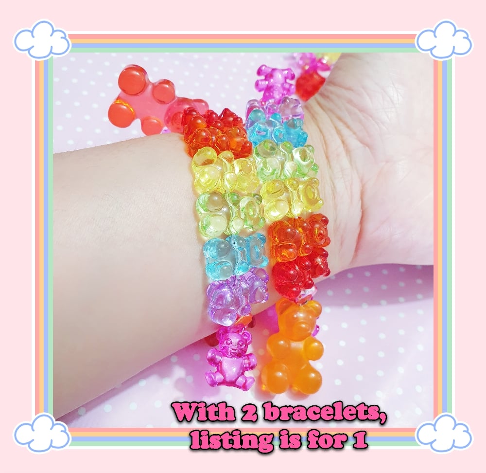 Candy Syrup Gummy Bear Candy Stretch Bracelet / The Decora Factory
