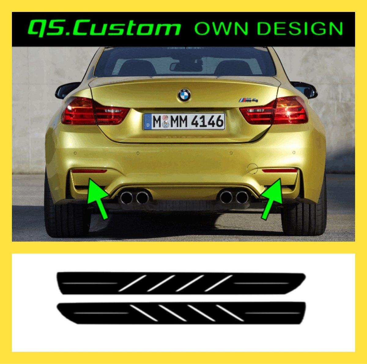 X2 BMW F80/F82 M3/M4 Rear Bumper Reflector Sticker | QsCustom