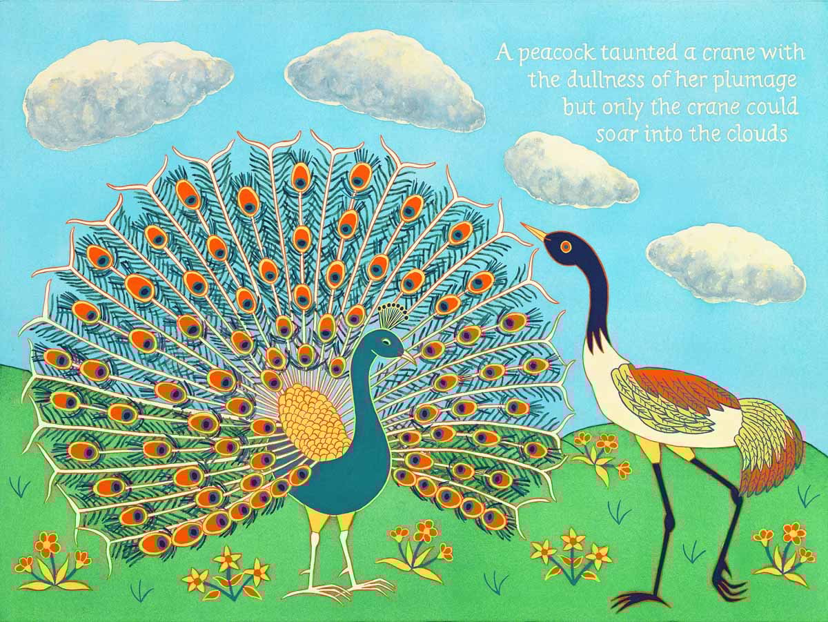 Aesop's Fables - The Peacock and the Crane | Amandasart