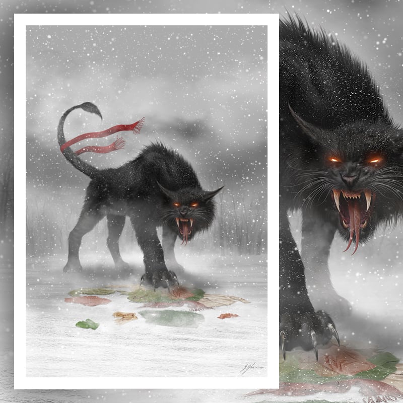 THE YULE CAT 12" x 17" Signed Print | Mister Sam Shearon