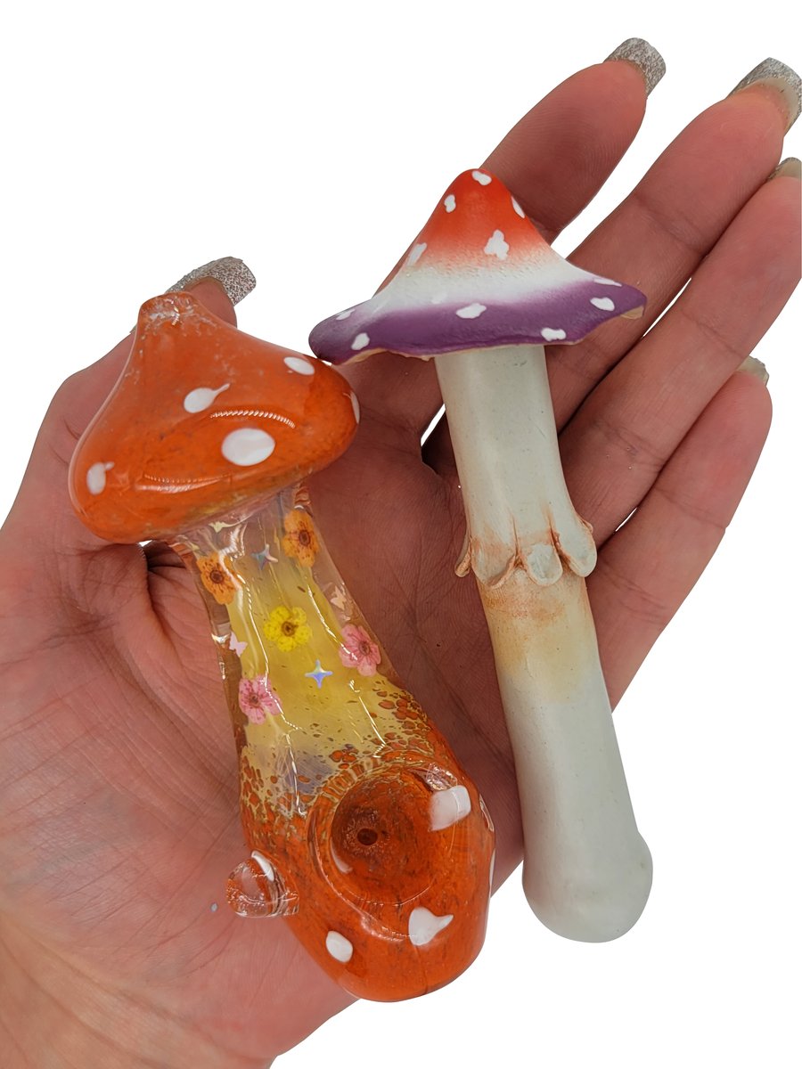 Orange Mushie Pipe & Mush-Stash Tube | Kira's Craft