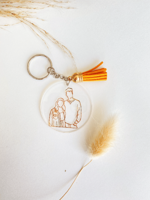 Personalised Family Portrait Keychain | Personalised Portrait Keychains ...