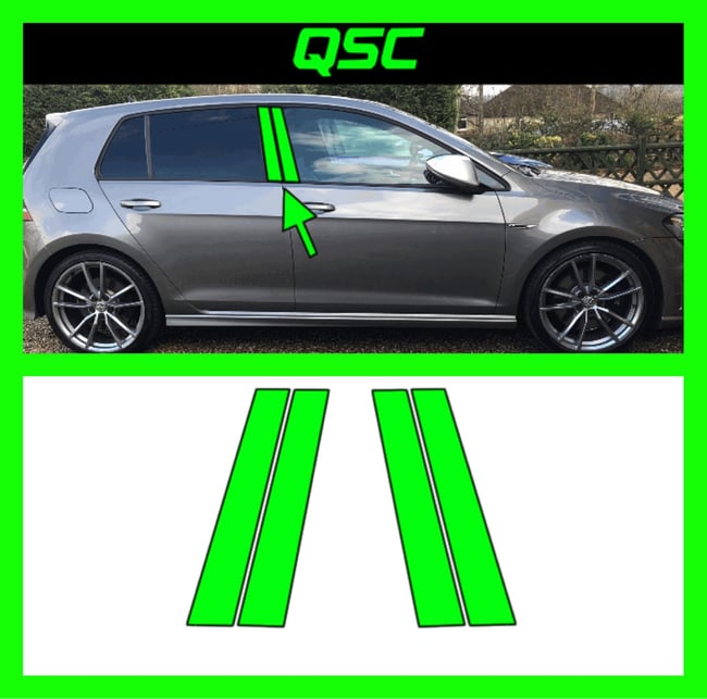 X4 Vw Golf Mk7/7.5 Pillar Trim Overlay Sticker decals | QsCustom