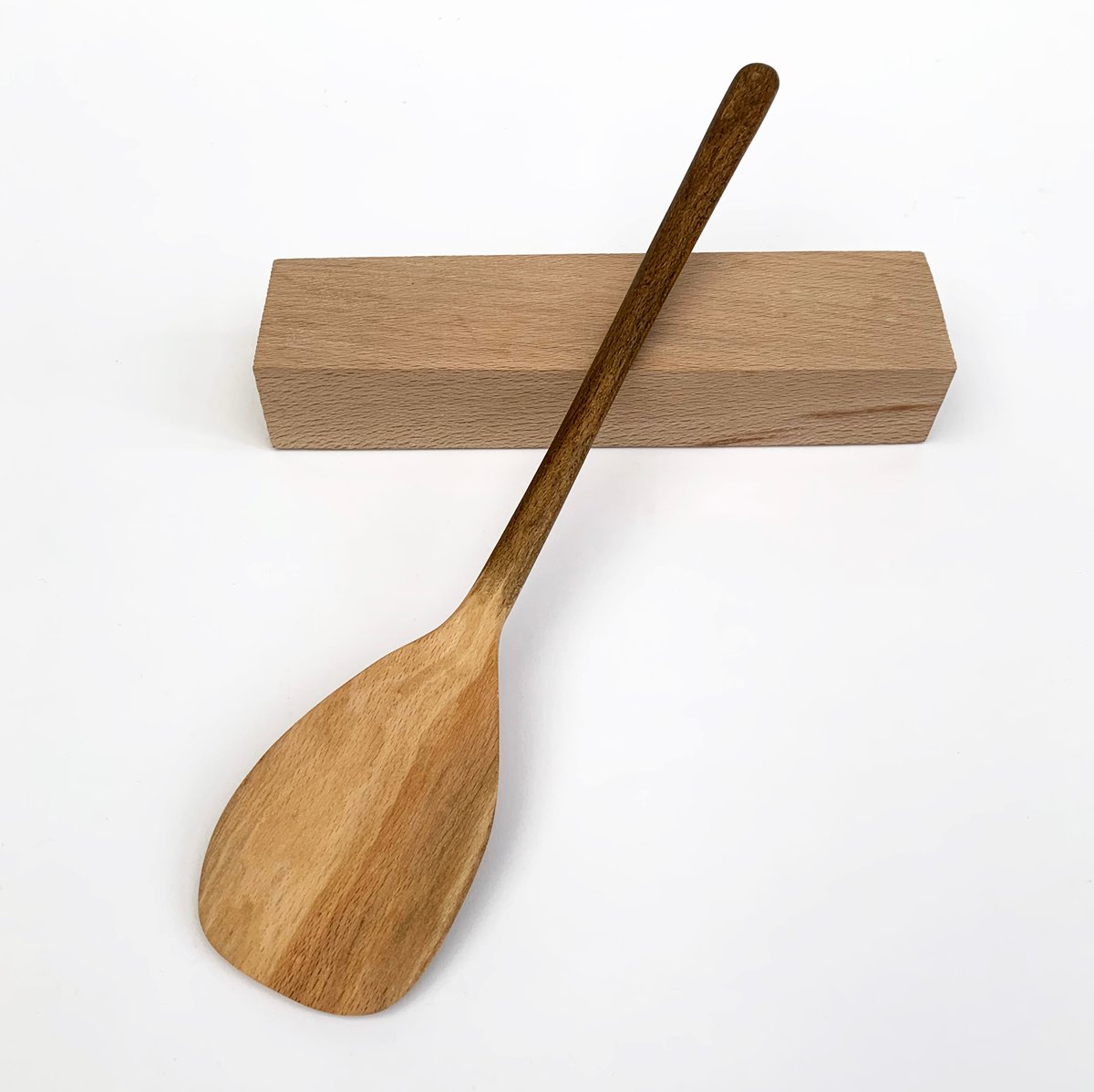 Hand-carved Beech Spatula with Ebonised Handle | Hamilton and Gleave