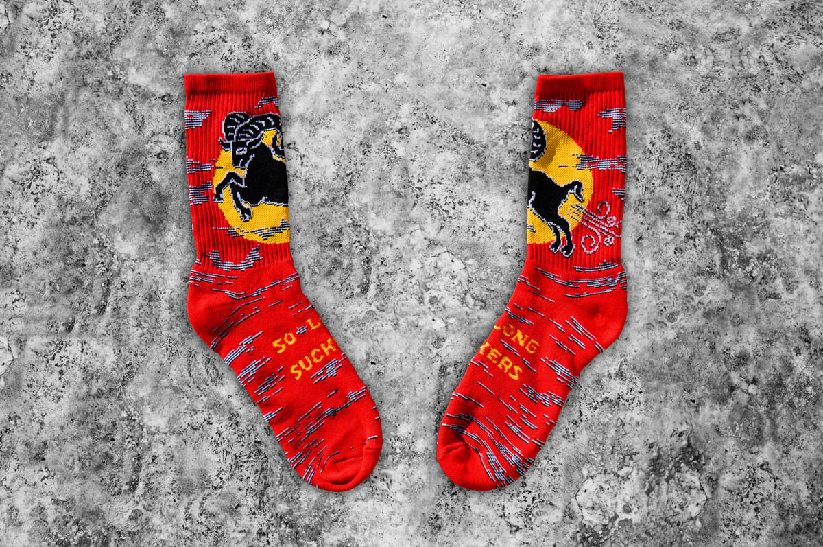 So Long Suckers Red Socks | Filthy Fabric