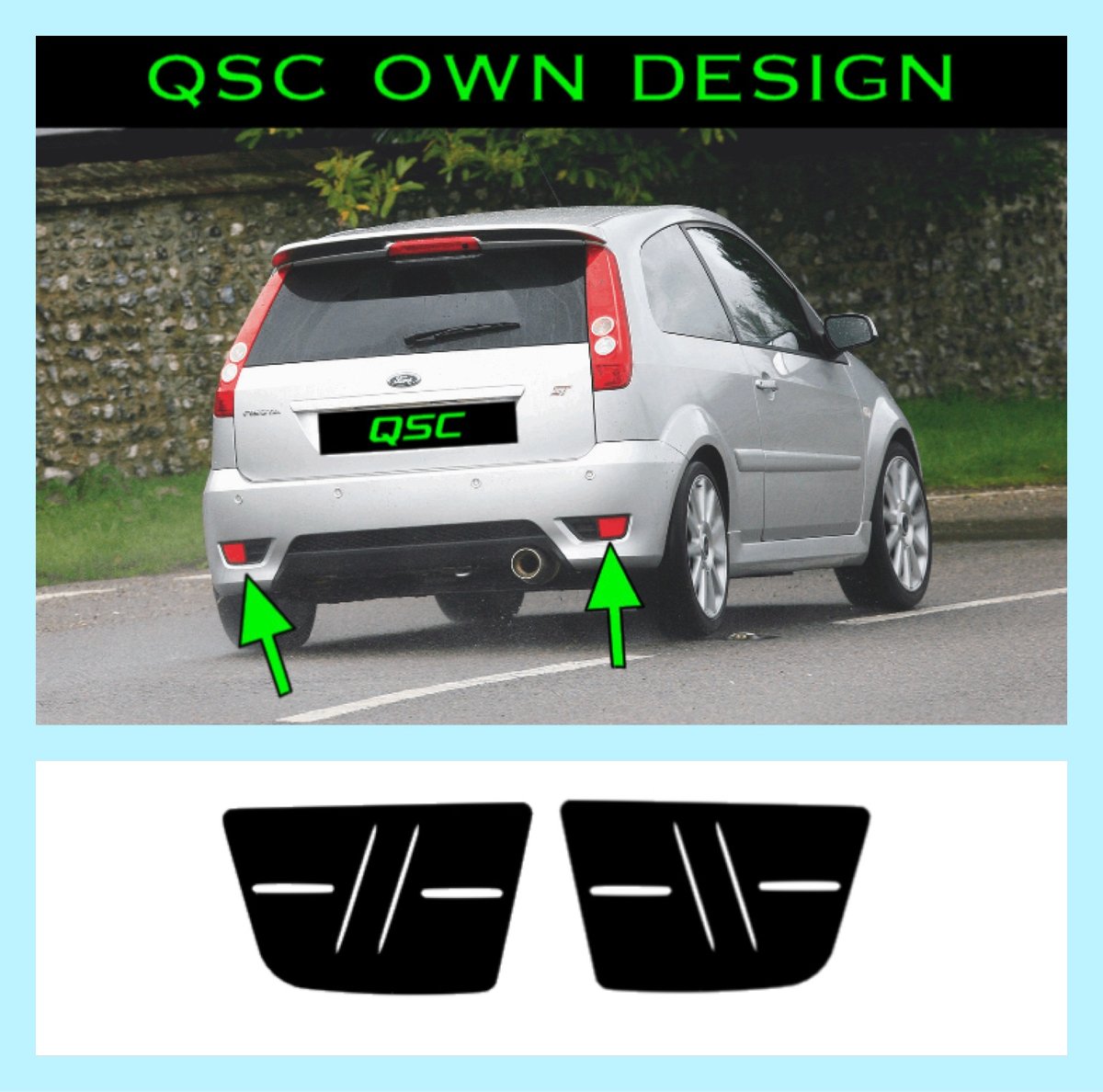 X2 Mk6 Ford Fiesta st rear reflectors overlay stickers -multiple ...