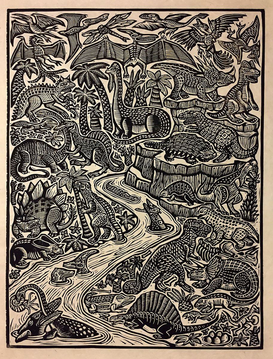 Age Of Dinosaurs Block Print | Brian Reedy