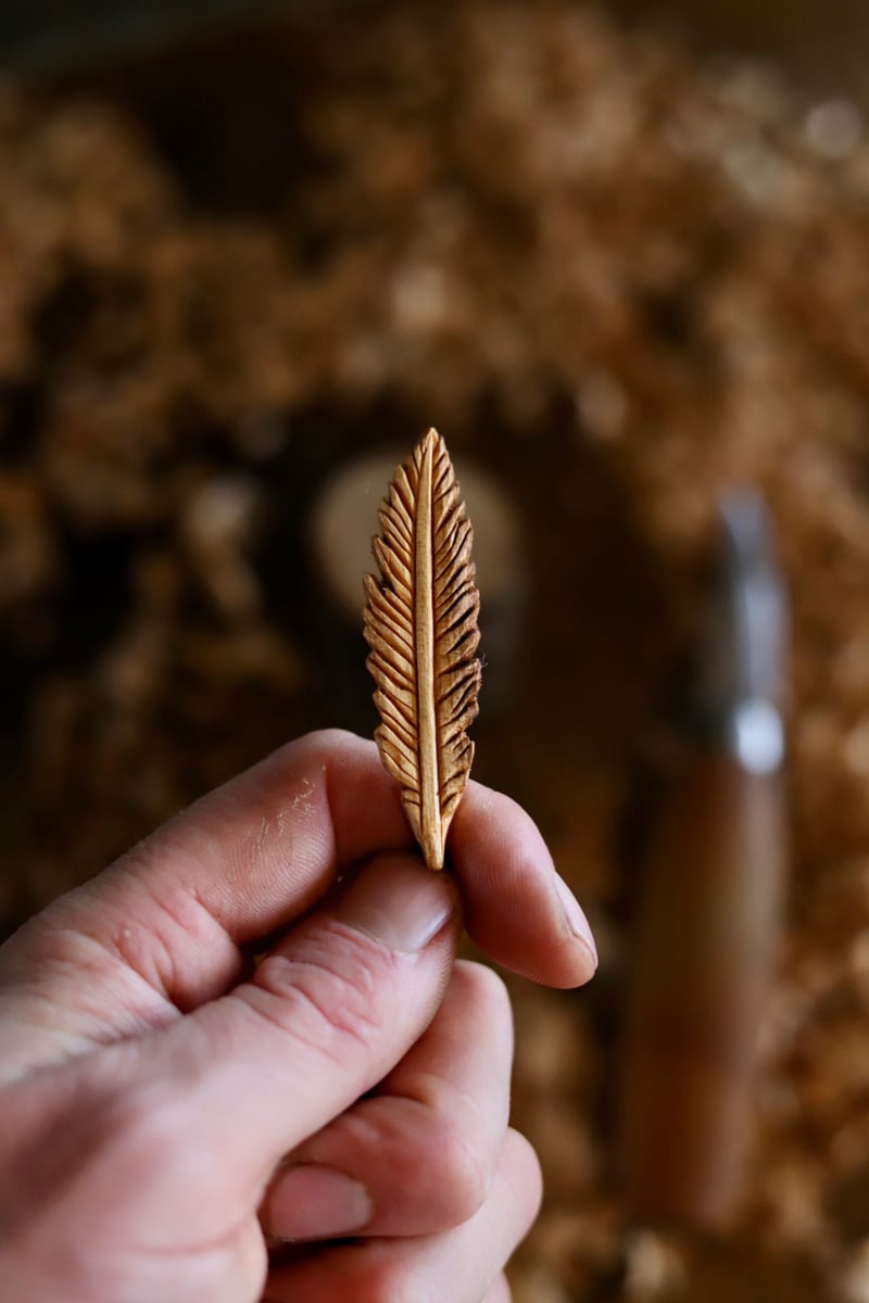 Feather Pendant | The Woodland Carver