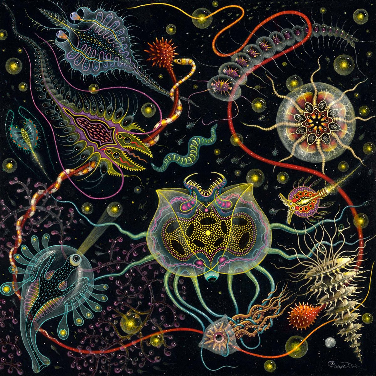 CRYSTALLINE LIFEFORMS v3 • Original Painting | R.S. CONNETT ARTWORKS