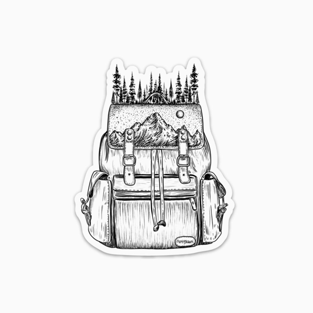 Forested Backpack Sticker | Tiny Print Shop