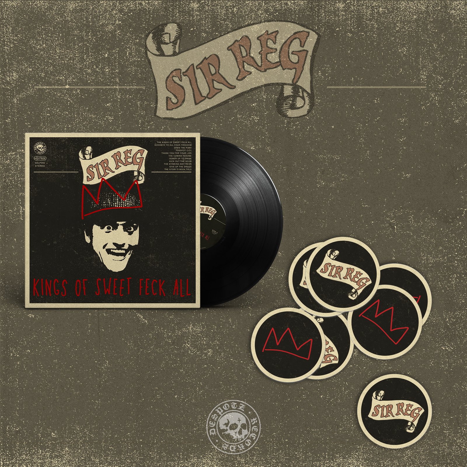 Sir Reg - Kings Of Sweet Feck All (LP & Coasters) / Despotz Records