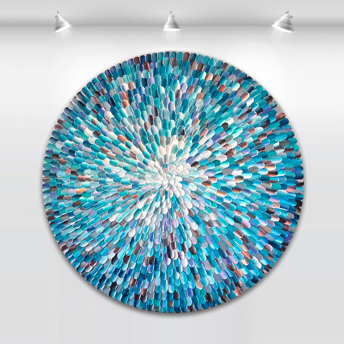 Crystalus aqua IV - 90x90cm | Tat Georgieva ONLINE GALLERY