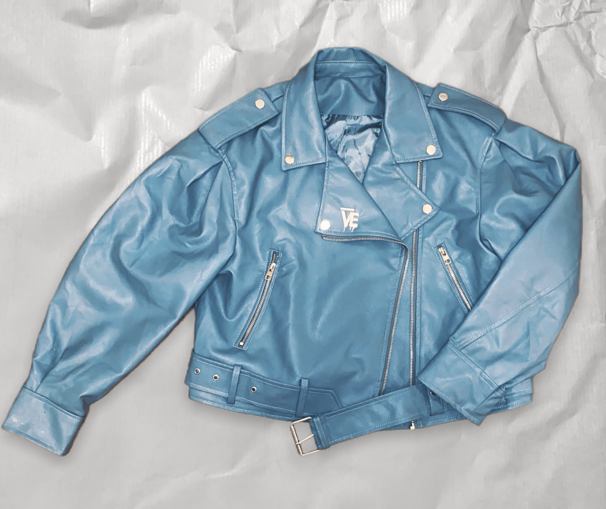 Limited Edition Drip Blue Biker Jacket | Vintage Extinction