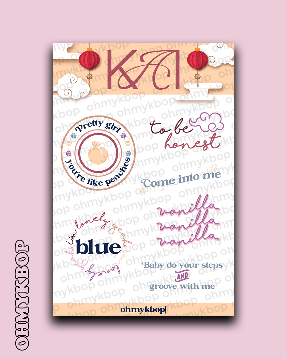 EXO - Kai Peaches sticker sheet | OhMyKbop