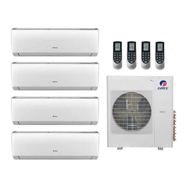 GREE MULTI 21+ 18,000 BTU 22 SEER 2-ZONE HEAT PUMP CONDENSER WITH 12K ...