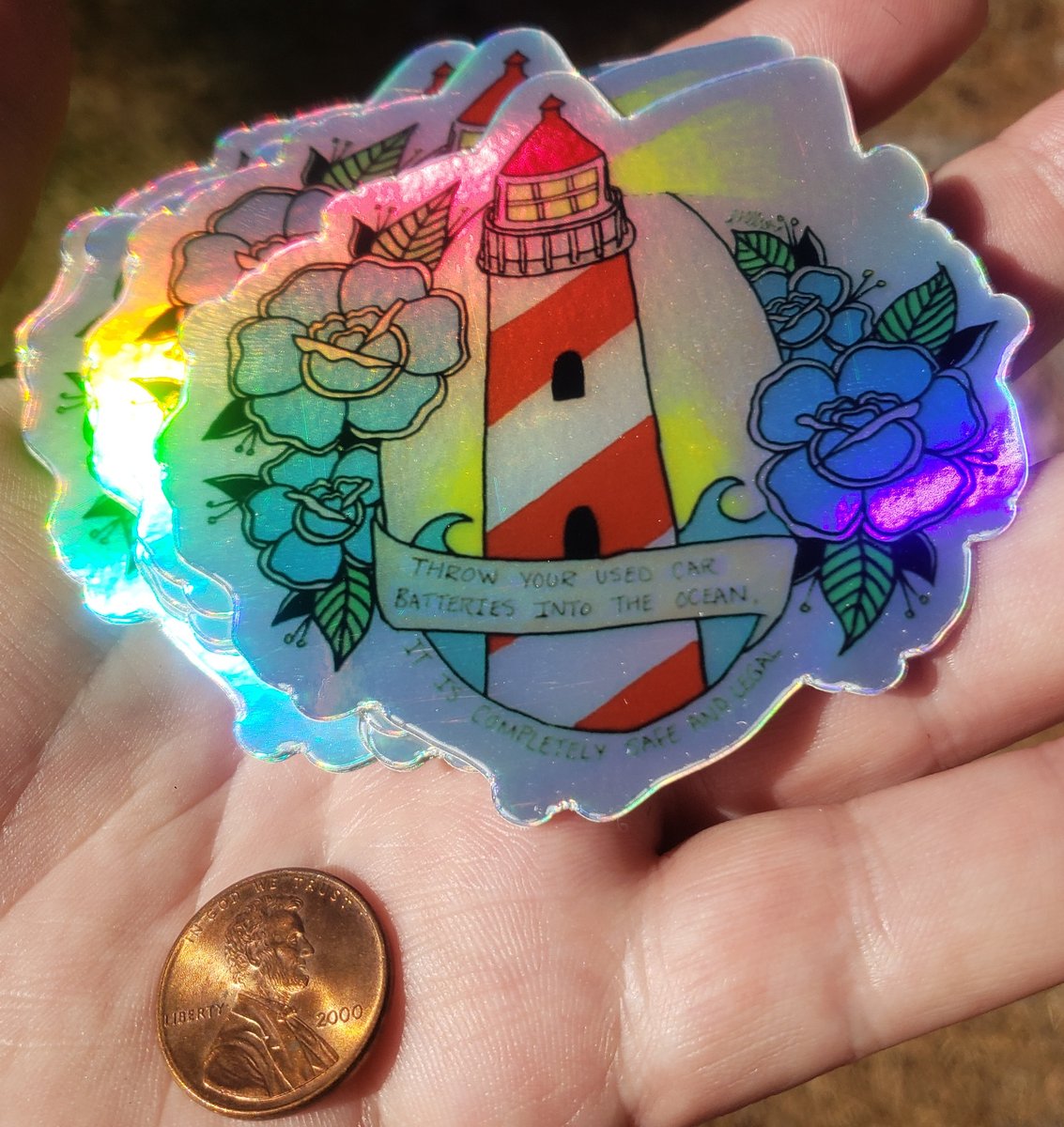 Holographic Lighthouse Sticker | Safe and Legal Thrills