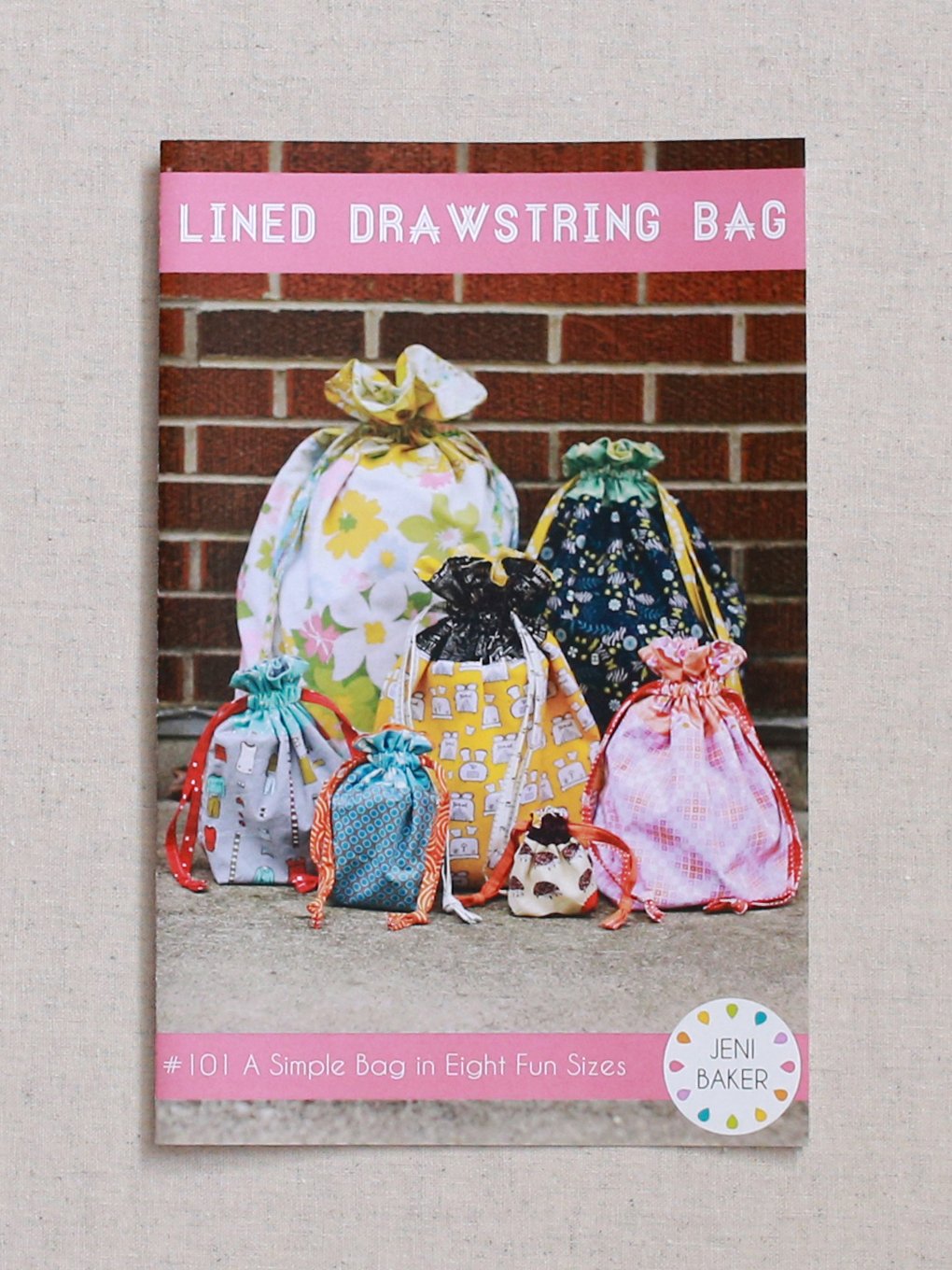 Lined Drawstring Bag Pattern (Paper Copy) | Jeni Baker Patterns