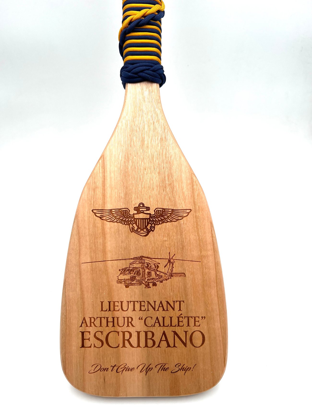 Paddle Oar Award Cherry Wood Laser Engraved Navy, Coast Guard, Military ...