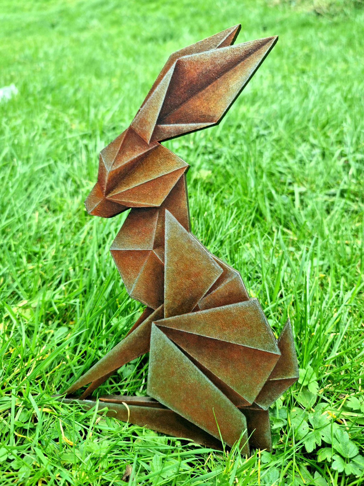 "Rust Bunny" original painted woodcut / ANNATOMIX