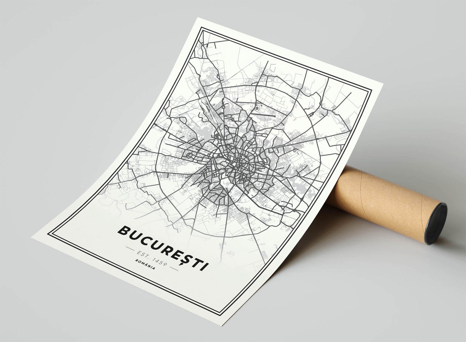 Bucharest - Modern Minimalist City Map Poster | Architeg Prints