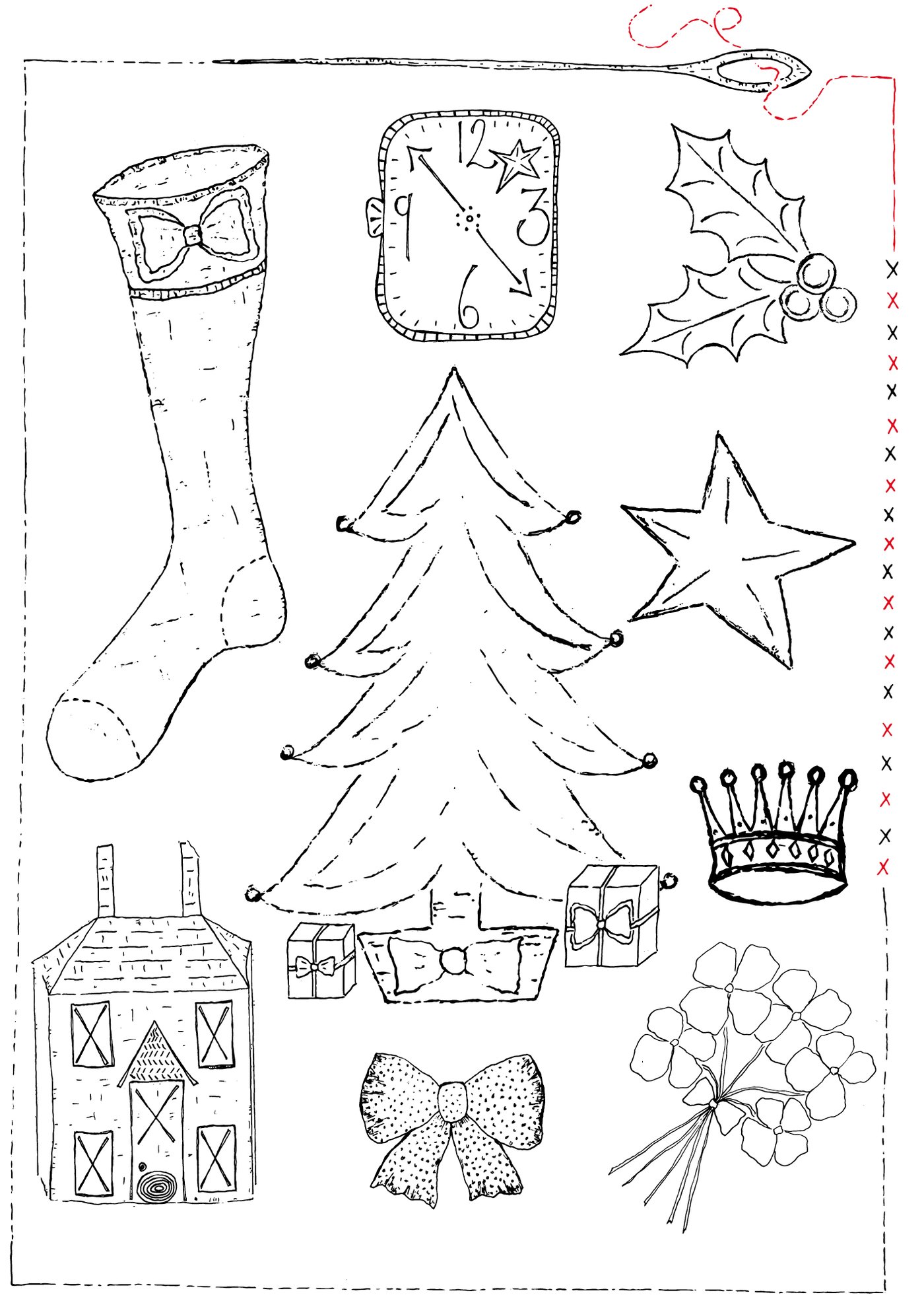 Festive Motifs (Digital Tracing Templates) | Jessie Chorley the shop