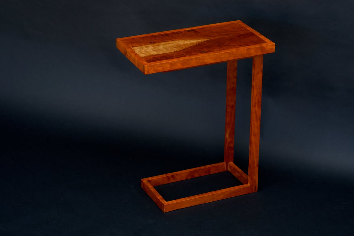 C-Shaped Sofa Table in Cherry | Ameer Navidi Designs