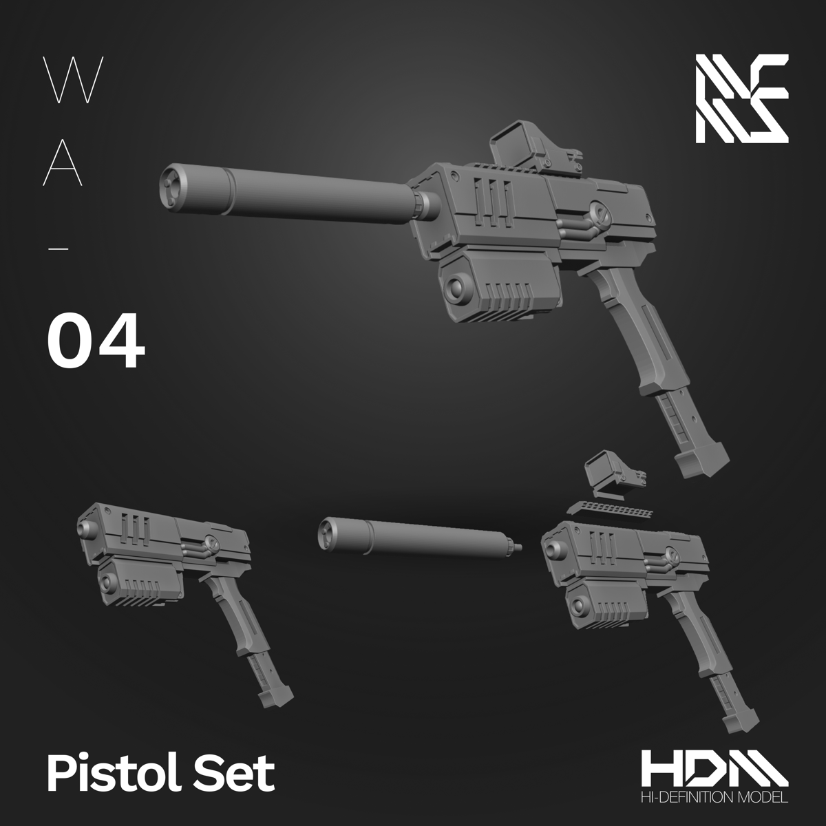 HDM 1/100 Pistol Set [WA-04] | MCMS