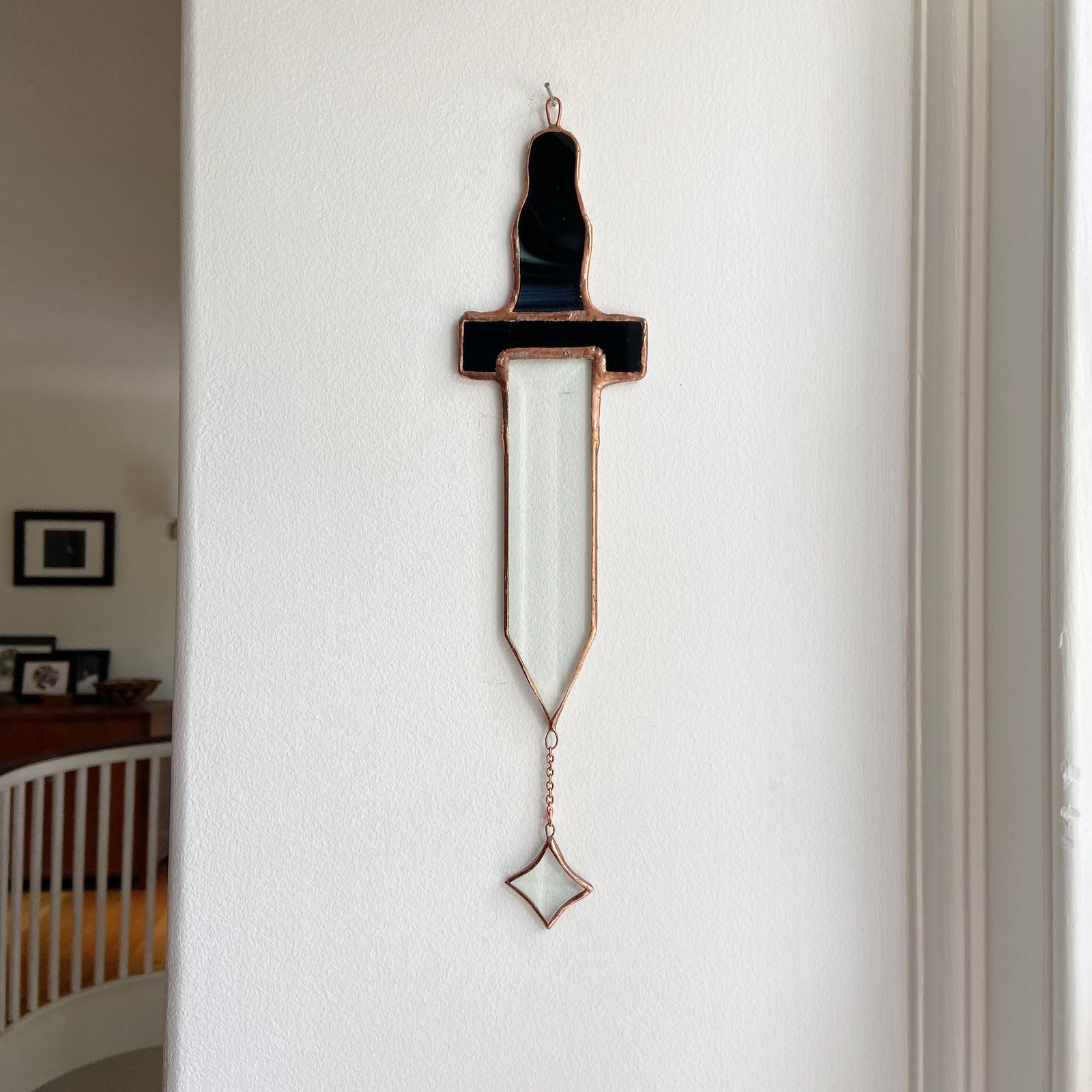 Ornamental Stained Glass Dagger / Knife Suncatcher / ABJ glassworks