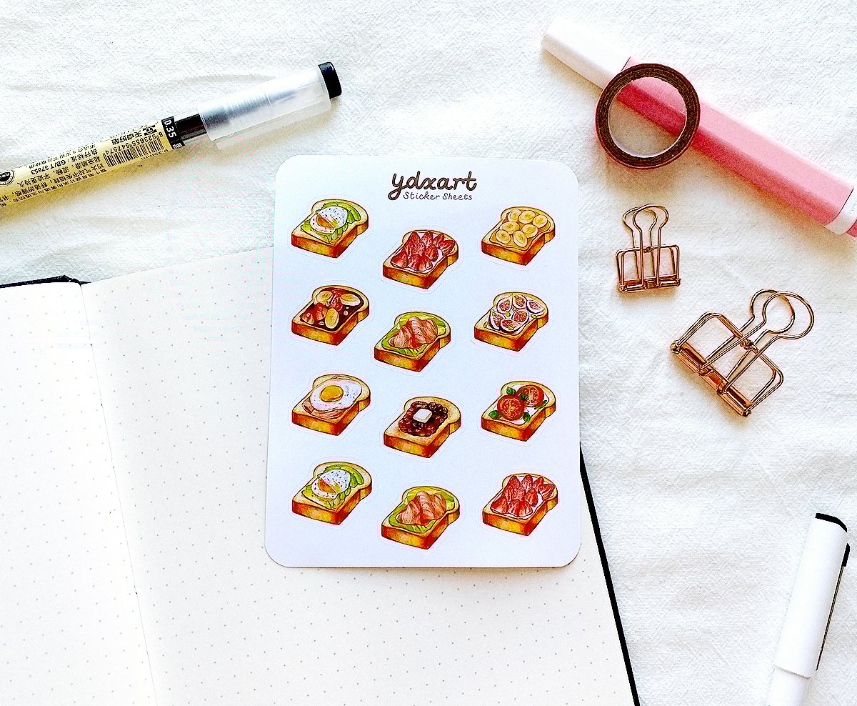 Toast Sticker Sheet | ydxart