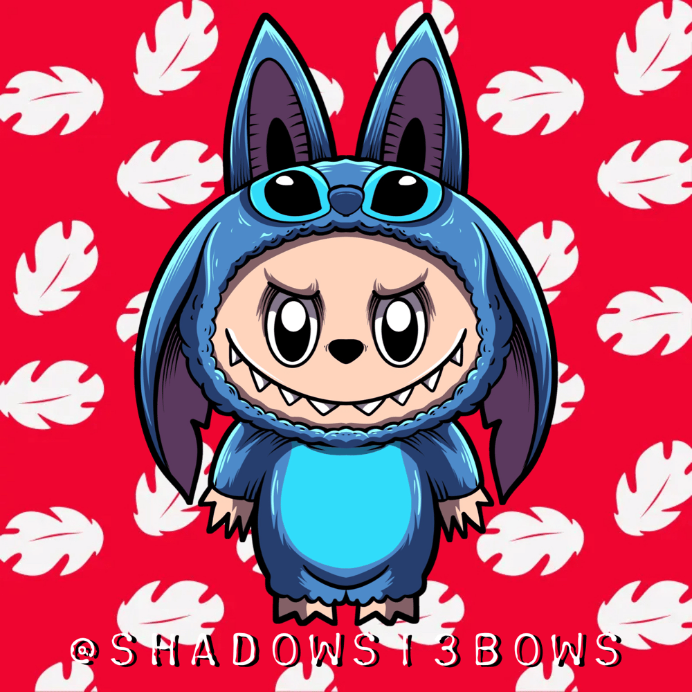Stitch Labubu and Angel Labubu Stickers | Shadows13Bows