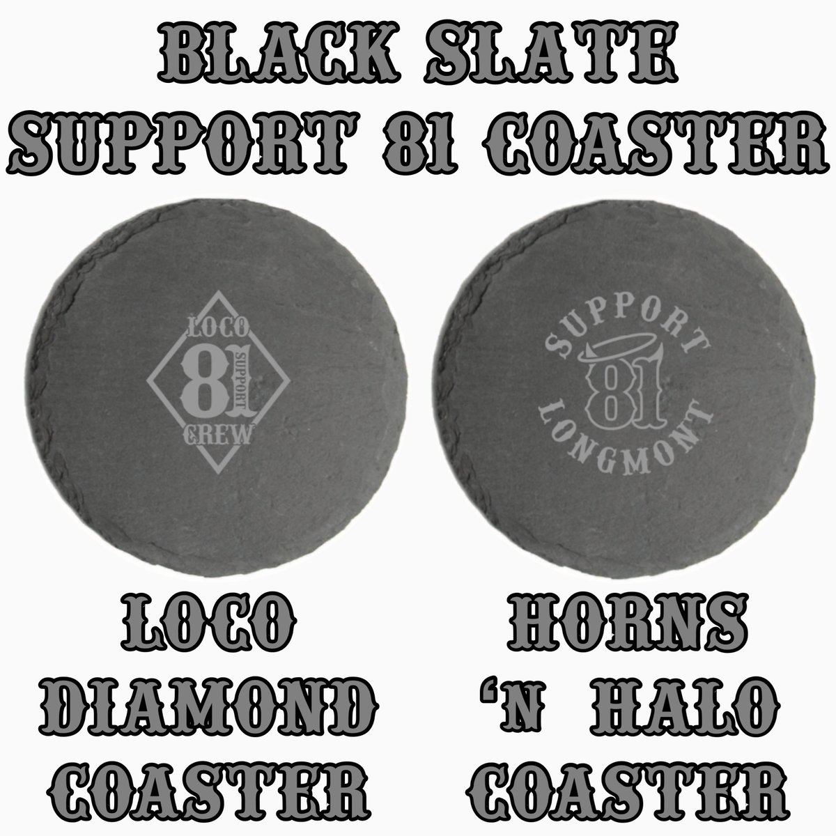 Black Slate Support 81 Coaster | LOCO 81