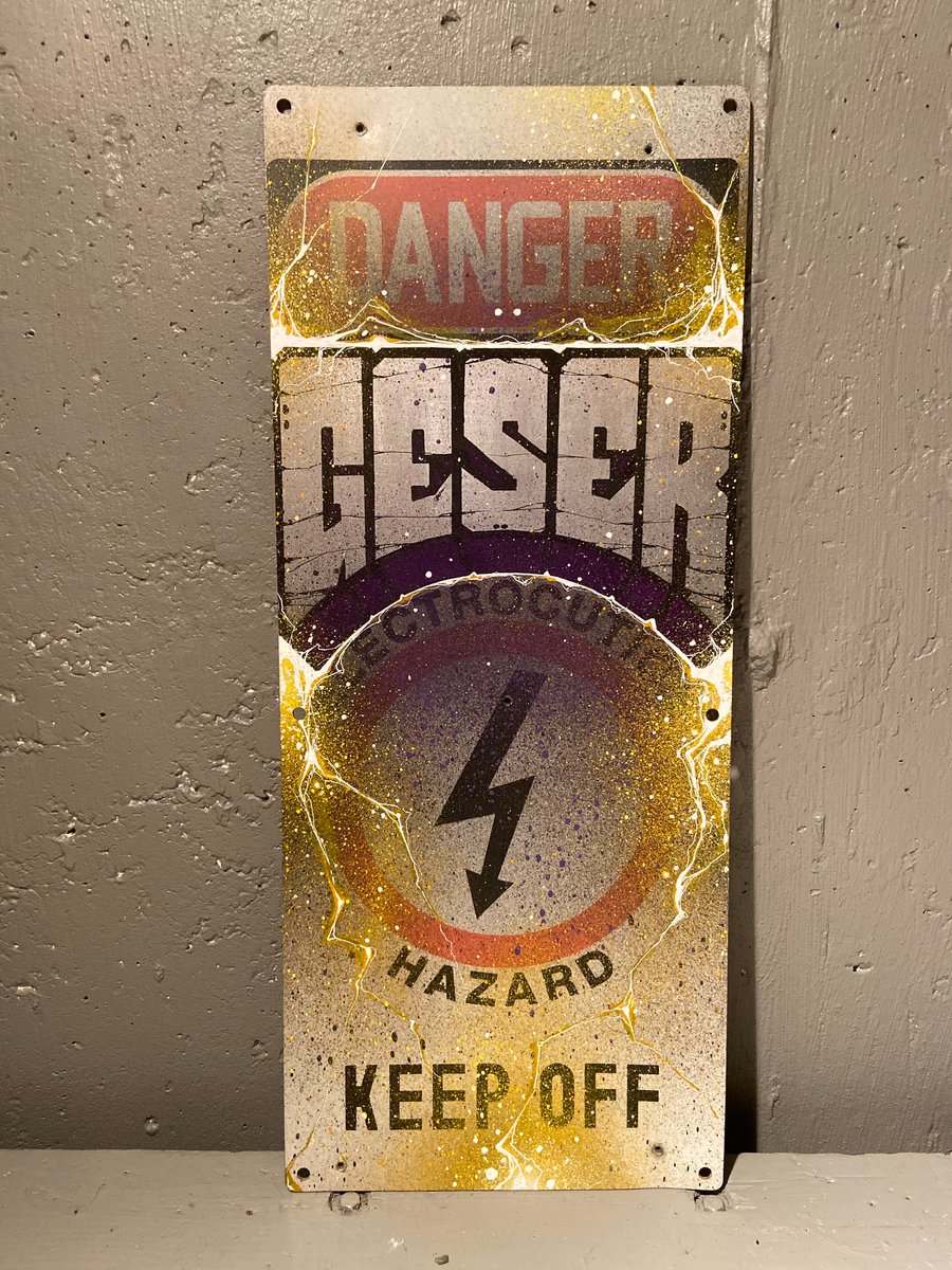 "GESER-Electrocution Hazard" Hand painted Metal Sign | GESER 3A