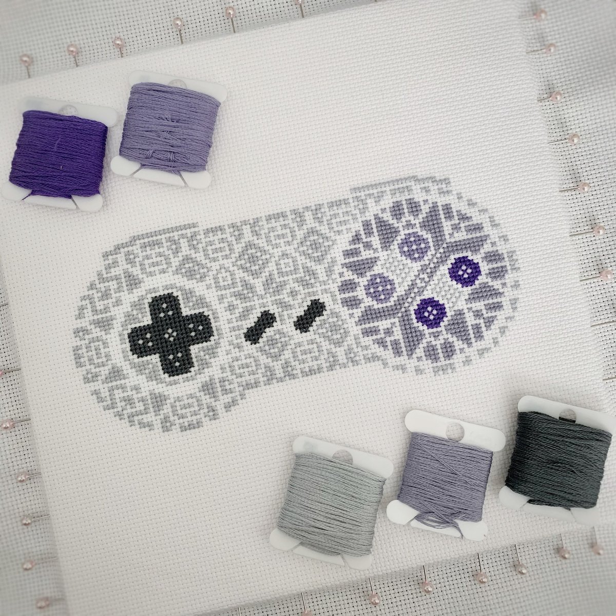 SNES Nintendo Controller Cross Stitch PDF Pattern | The Needle & Floss