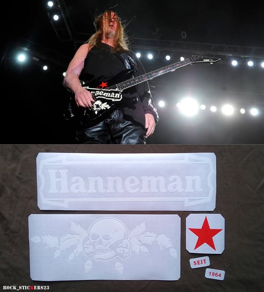 Jeff Hanneman Raiders guitar stickers vinyl decal Slayer ESP Full Set ...