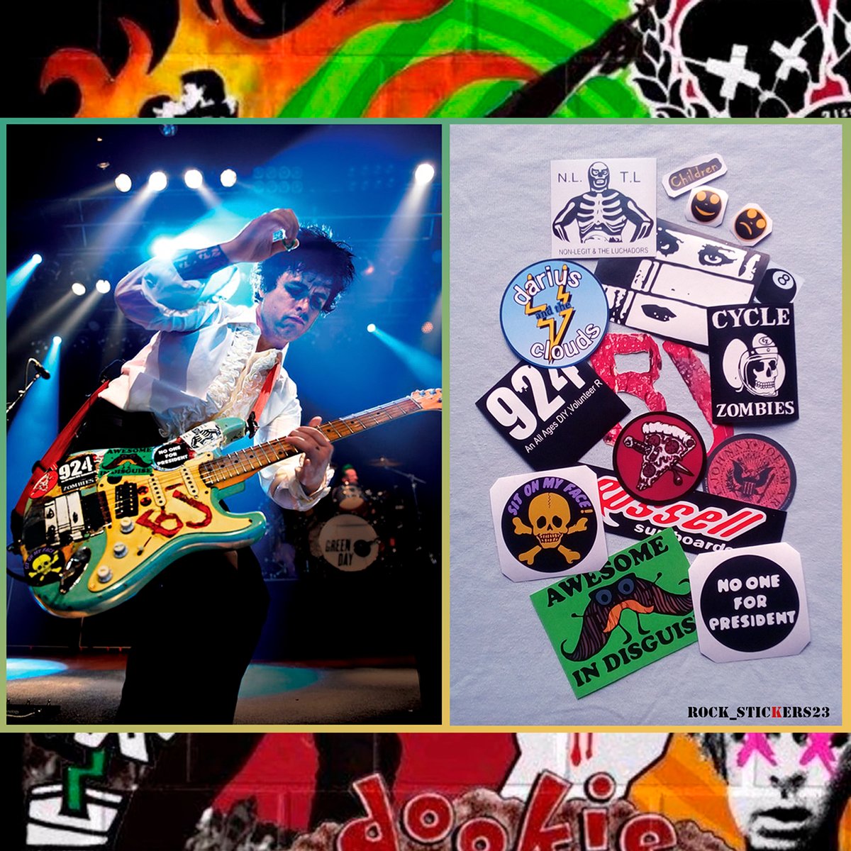 BJ Guitar Stickers Version 2015 - 2016 Blue Billie Joe vinyl decal Full ...