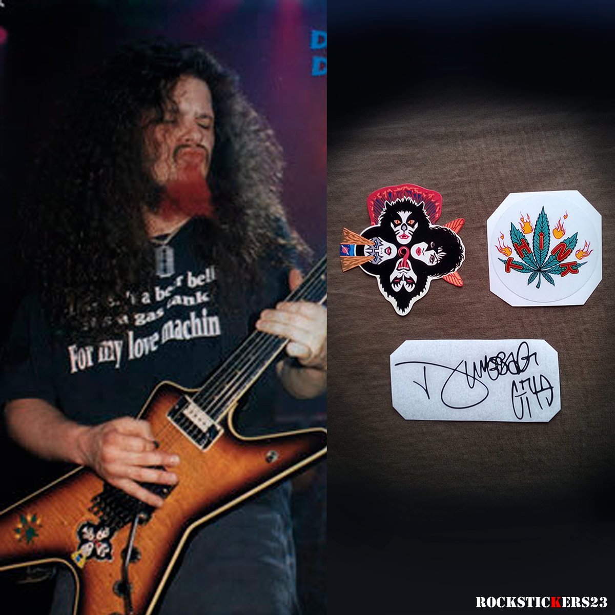 Dimebag Darrell Dean ML guitar stickers Pantera decal kiss band..THINK ...