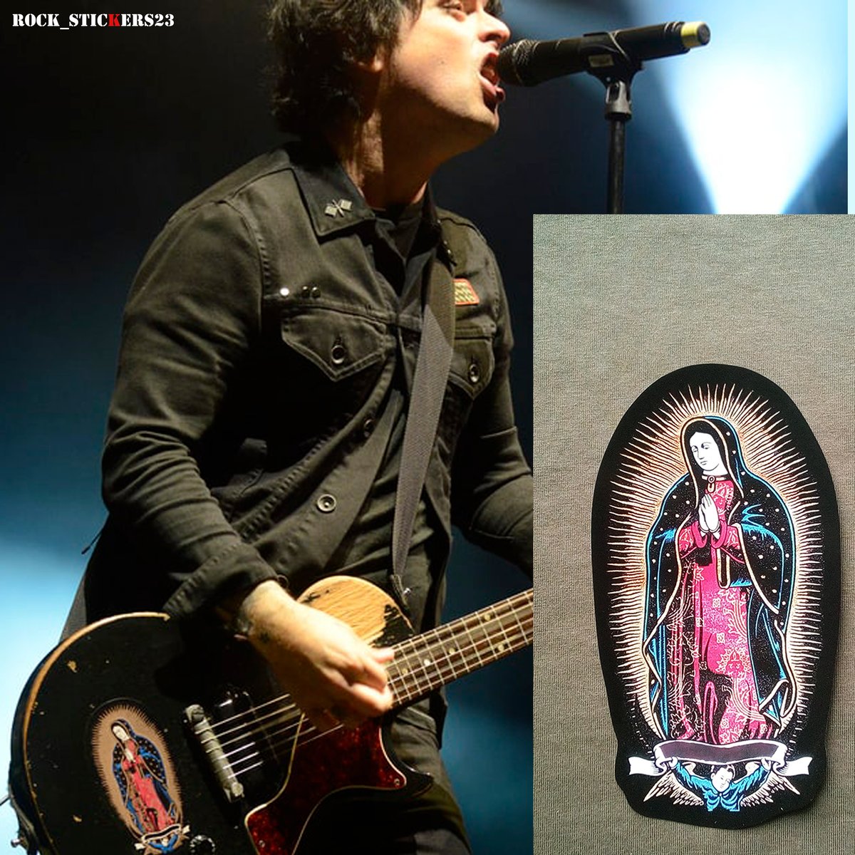 Billie Joe sticker The Virgin Mary Gibson Les Paul Junior decal + logo ...