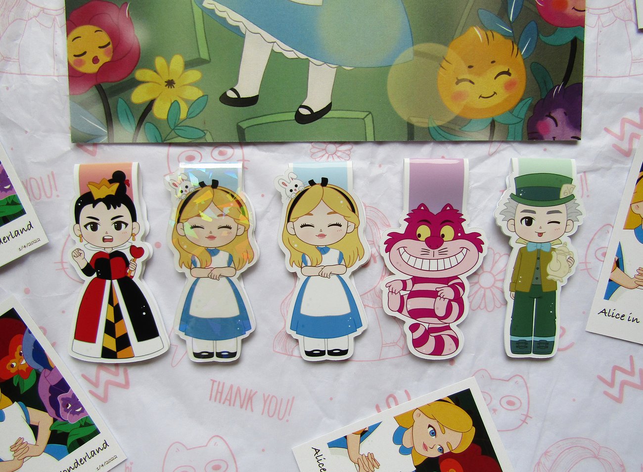 ALICE IN WONDERLAND BOOKMARKS + PRINT + POLAROID | LittleBeth