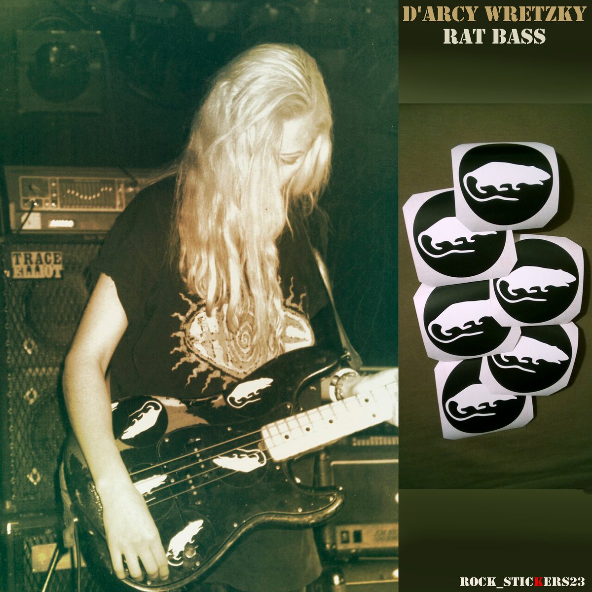 D'arcy Wretzky Rat bass stickers vinyl Fender decal The Smashing ...