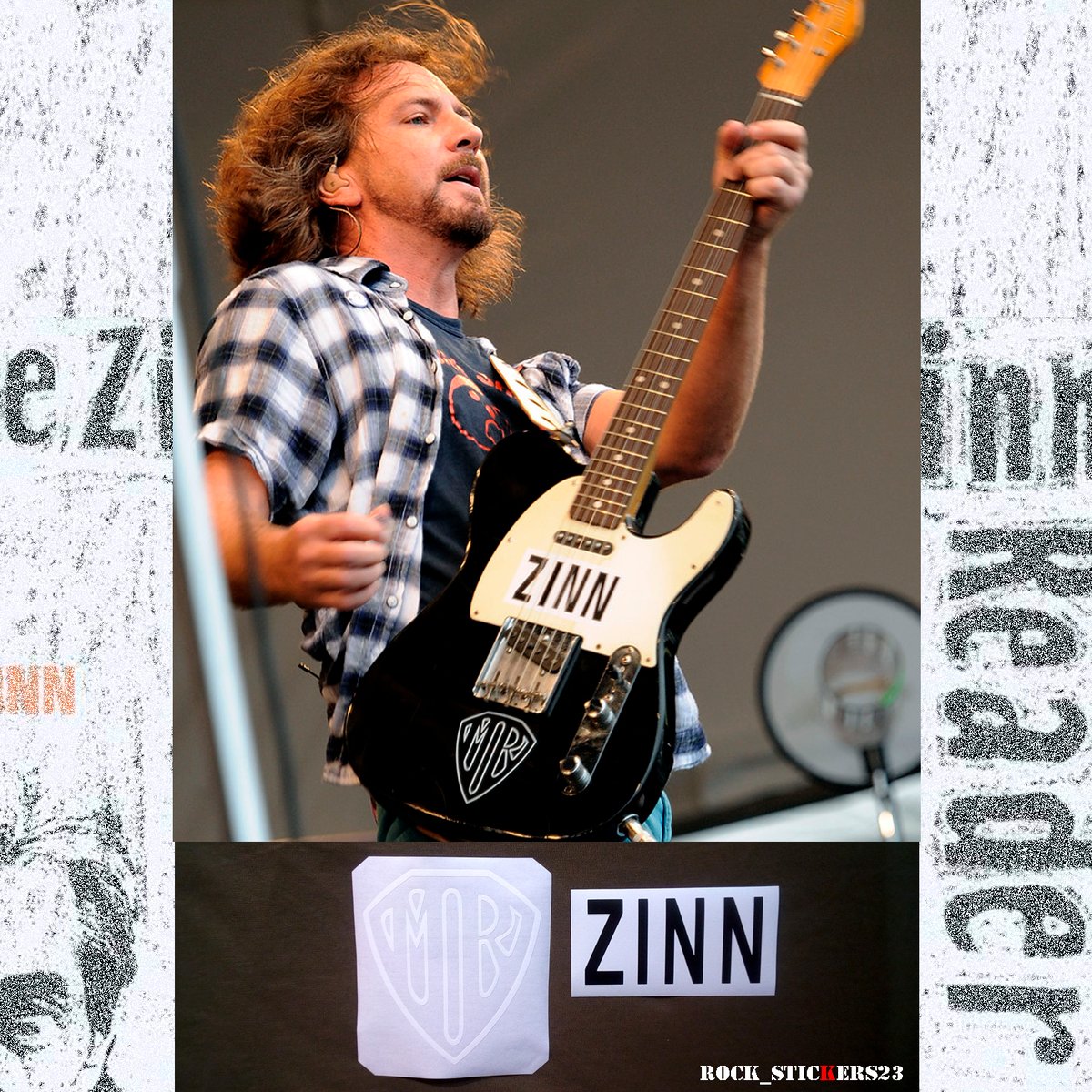 Eddie Vedder ZINN guitar stickers vinyl decal Fender Telecaster Pearl ...