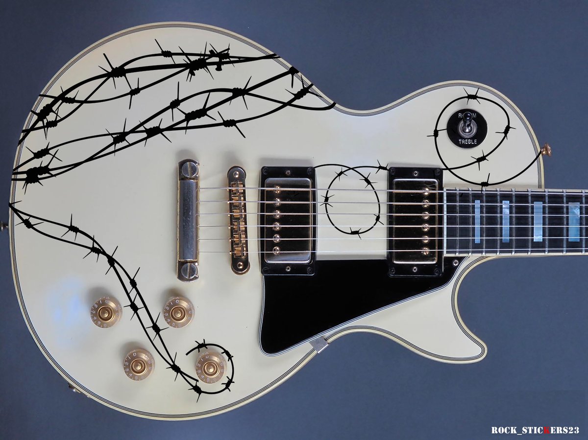 Barb wire guitar body stickers vinyl decal set 4. For any guitars ...