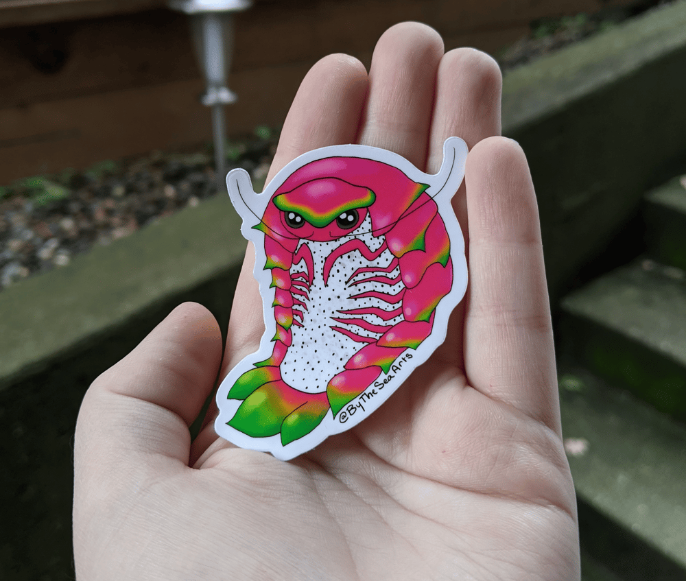 Dragonfruit Isopod Sticker | By The Sea Arts
