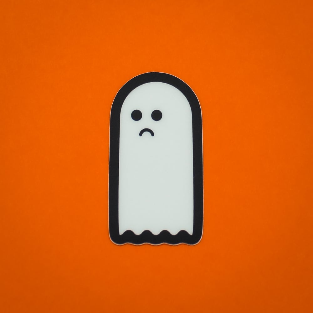 Glowing Sad Ghost Sticker | Dead Disco