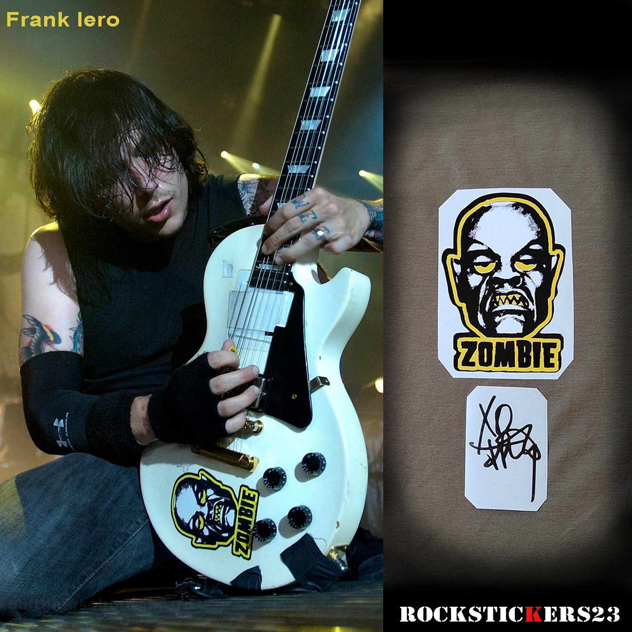 Frank Iero guitar sticker Zombie Gibson decal The Phantom Creeps My ...