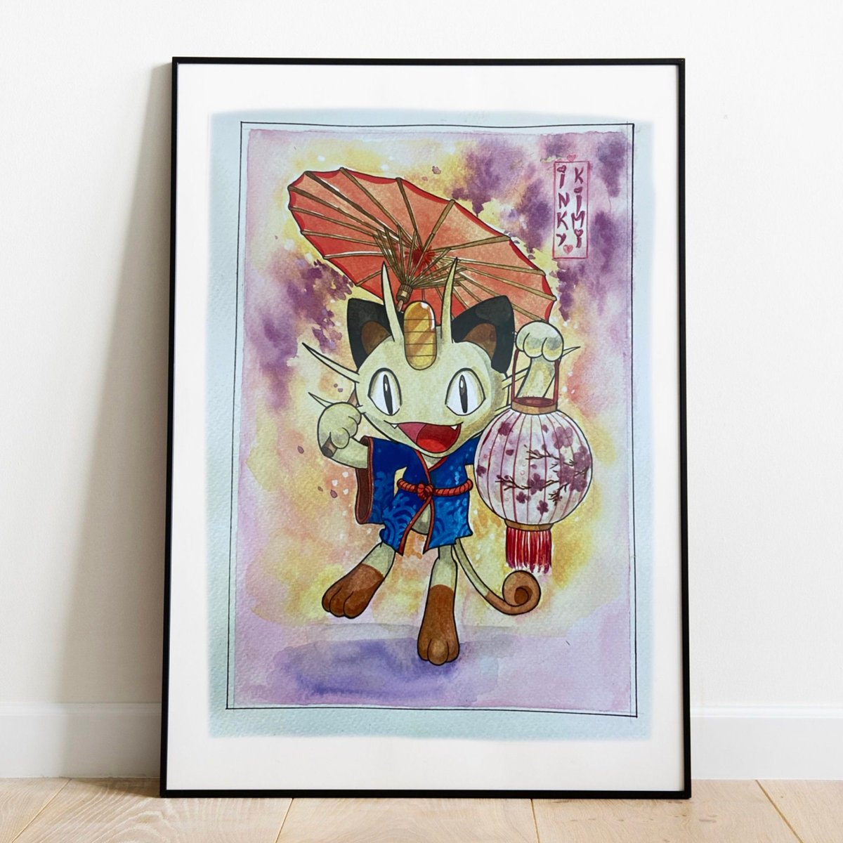 Meowth Pokemon art print. Pokemon fan art. Pokemon wall decor. | Inky ...