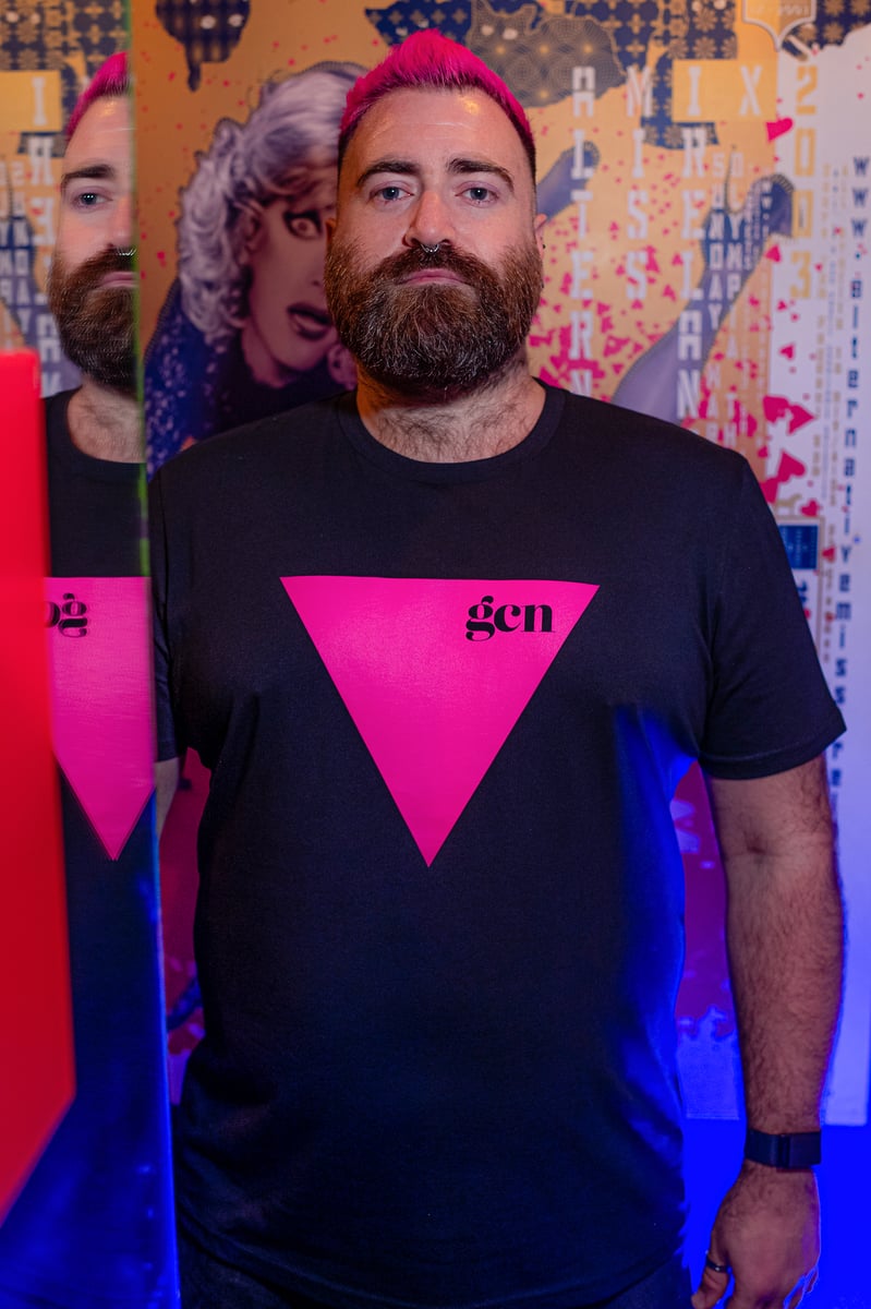 PINK TRIANGLE T-shirt (Black) | GCN shop