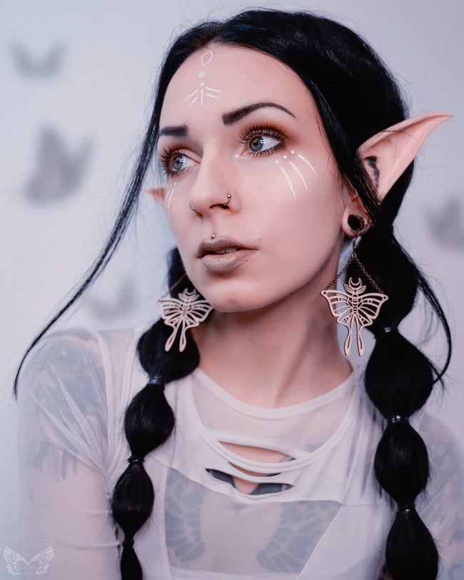 Luna Moth Earrings Wood Vesper Moth